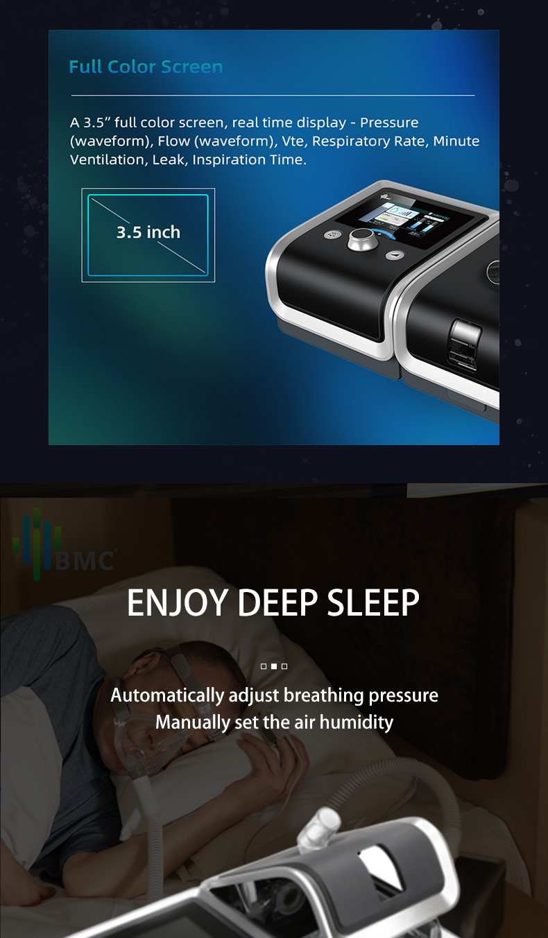 BMC GII Auto CPAP E-20A APAP Ventilator Machine for Anti Snoring Sleep ...