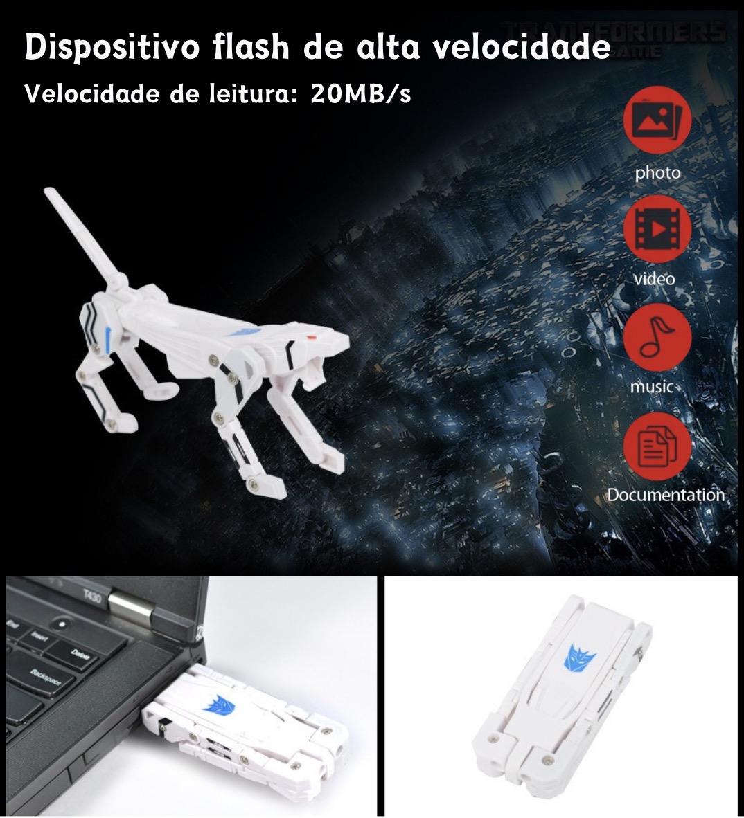 Transformers USB Flash Drive Robot Dog USB 2.0 Decepticons Memory stick ...