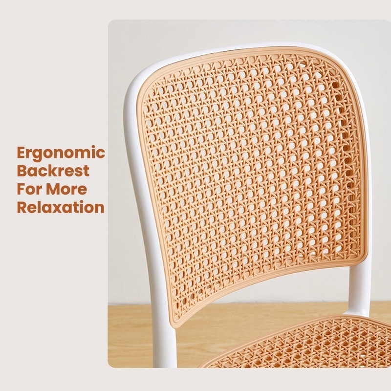 Nordic Rattan Chair Dining Chair with Backrest Solihiya Chair Woven ...