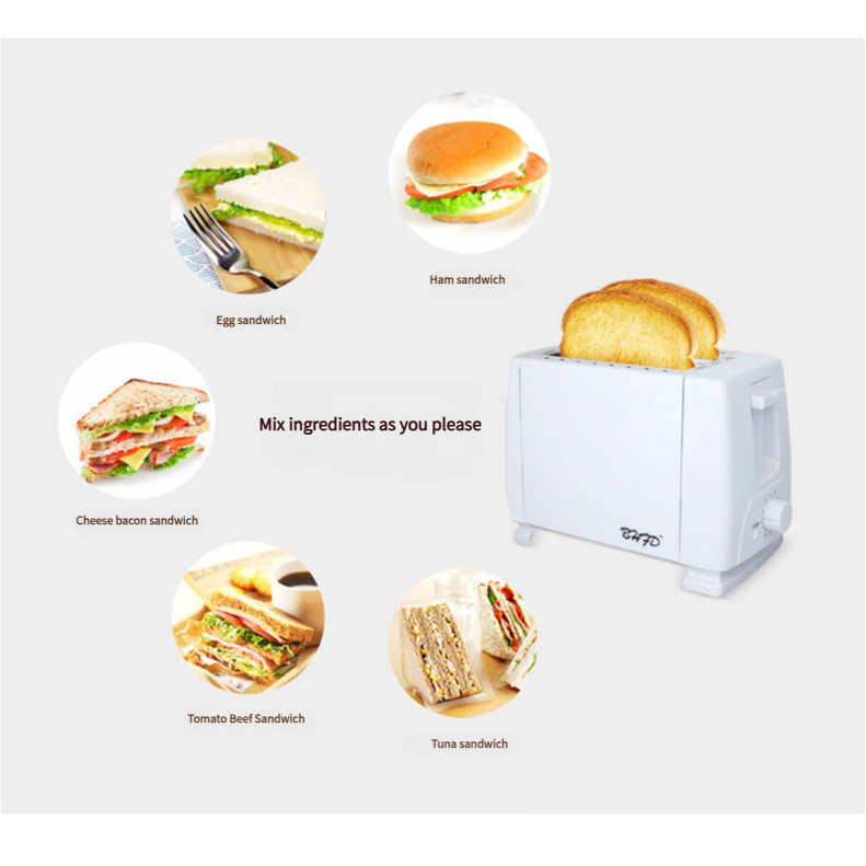 TIDY 6-Gear Stainless Steel Electric Bread Toaster 2 Slice Bread ...