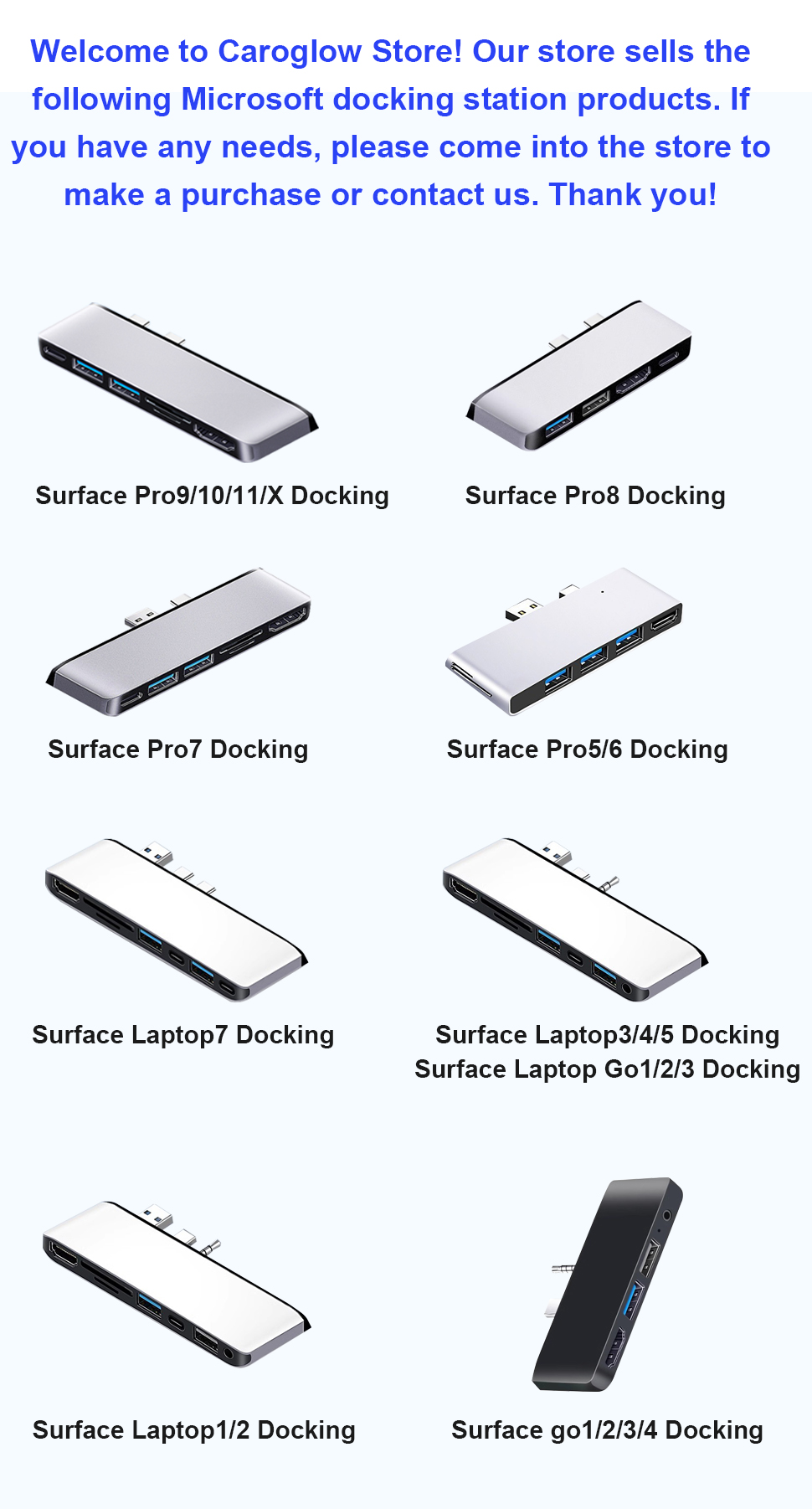 Surface Go/Go2/Go3/Go4 Docking Station 4in1 Microsoft Surface Go Accessories with 4K HDMI+USB 3. ...