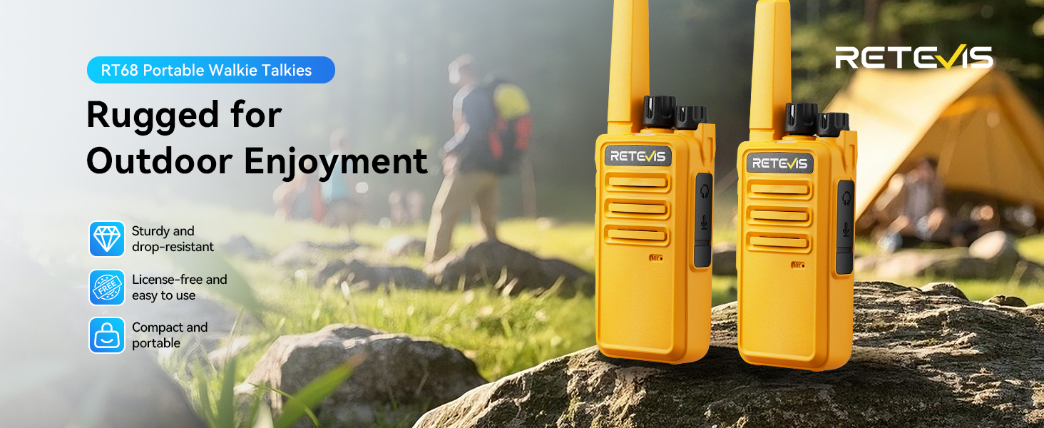 Retevis RT68 Long Range Two Way Radio USB Charging Base VOX Portable ...
