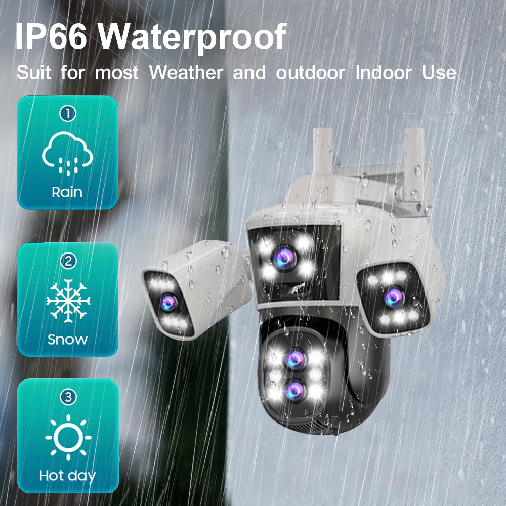 LLSEE 16MP 8K 4 lens 10x optical zoom waterproof CCTV outdoor WIFI phone connection IP camera ...