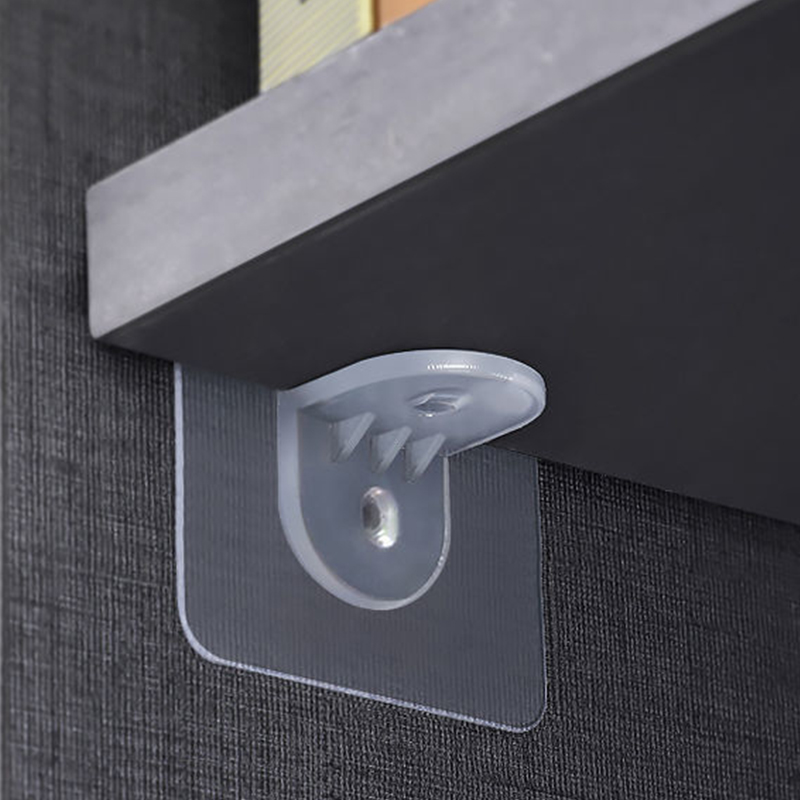 12-Piece Transparent Adhesive Support Brackets - French Corner Shelf ...
