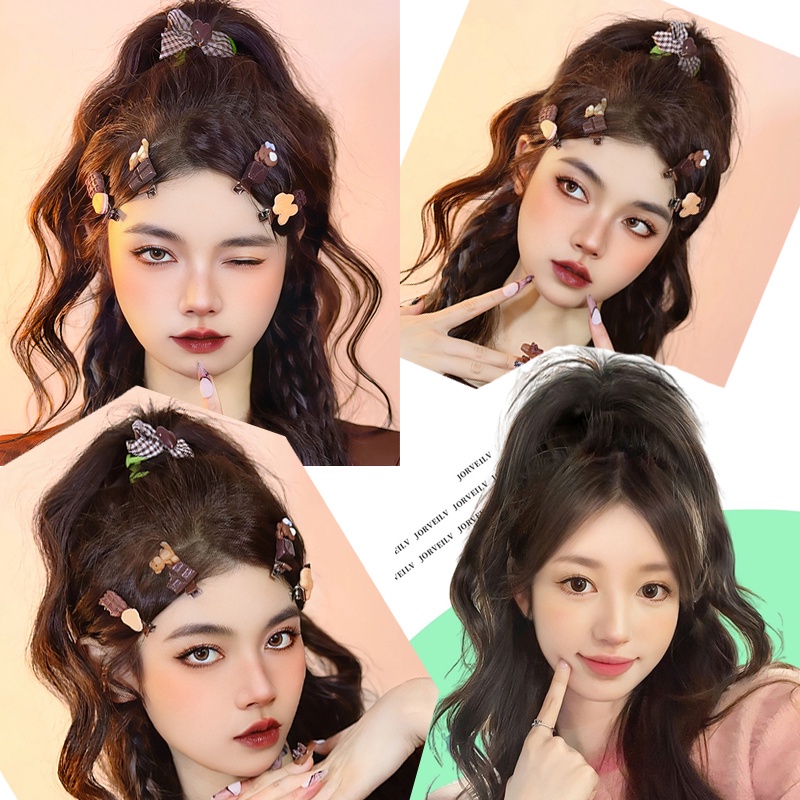 Waterfall High Curly Ponytail Wig Synthetic Claw Clip Female Pony Tails ...