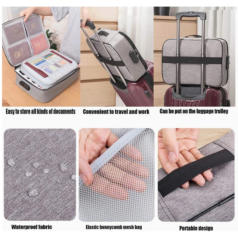 Portable High-capacity Document Storage Tote - 3 Layers with Lock ...