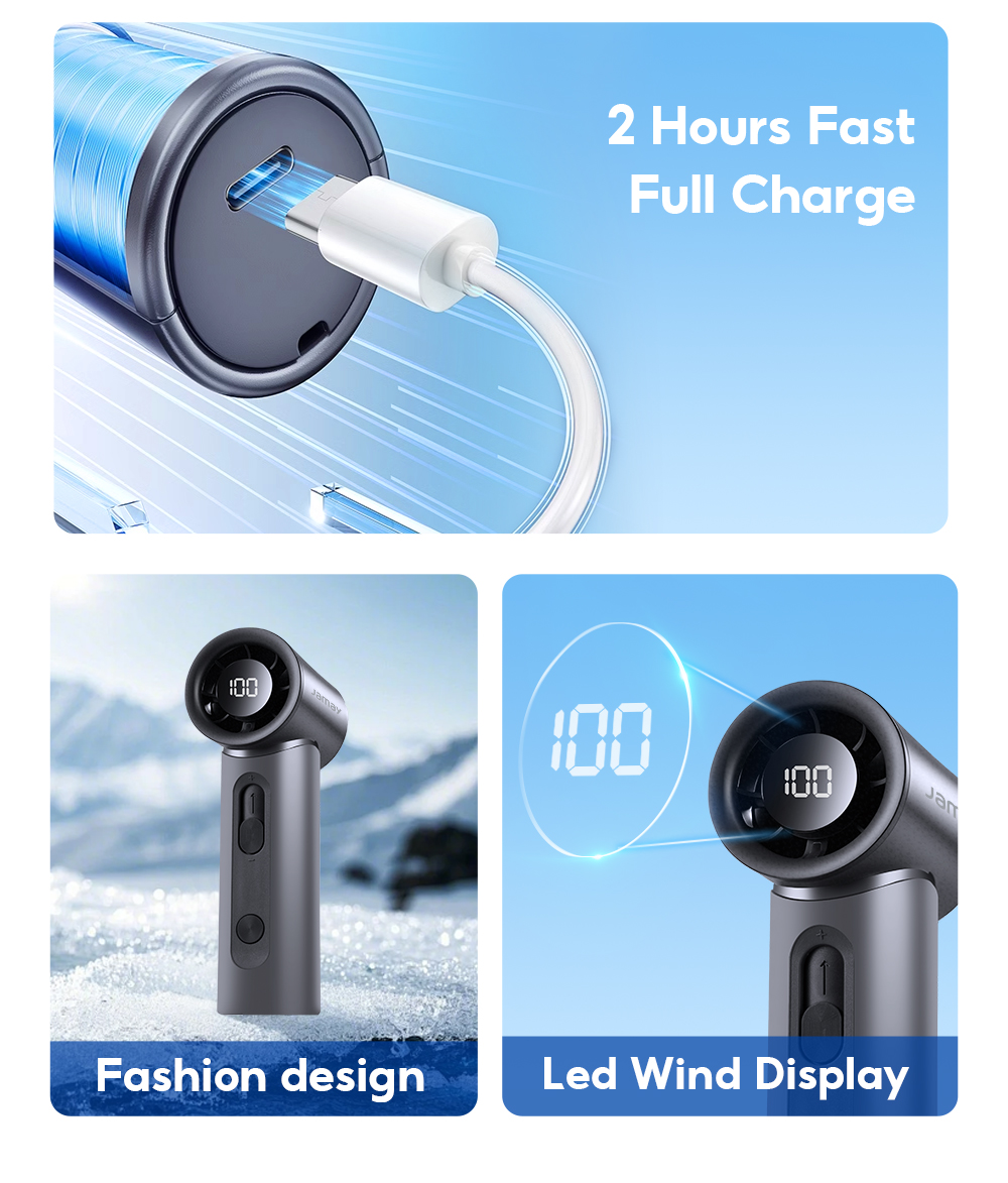 【Free Gift】JAMAY Fan Portable 3000mAh Battery High Speed kipas Mini Fan ...