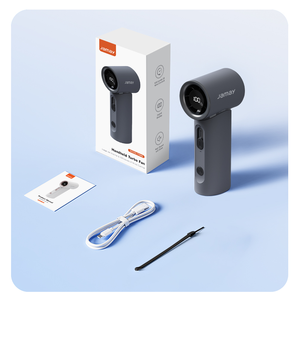 【Free Gift】JAMAY Fan Portable 3000mAh Battery High Speed kipas Mini Fan ...