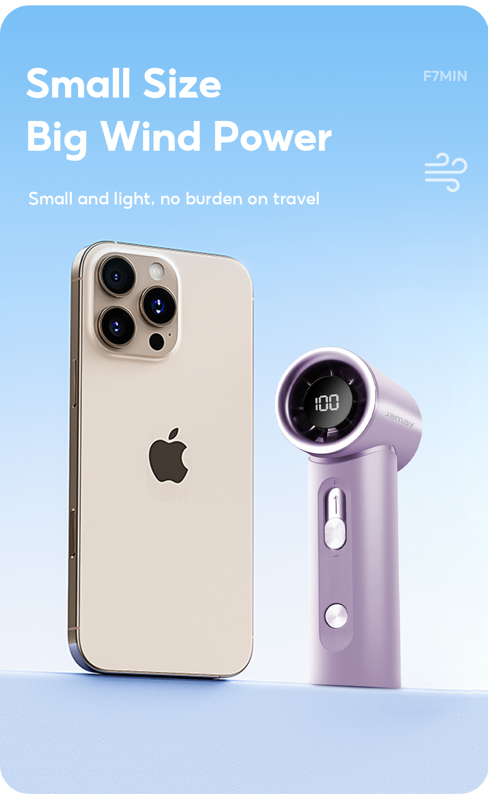 【Free Gift】JAMAY Fan Portable 3000mAh Battery High Speed kipas Mini Fan ...