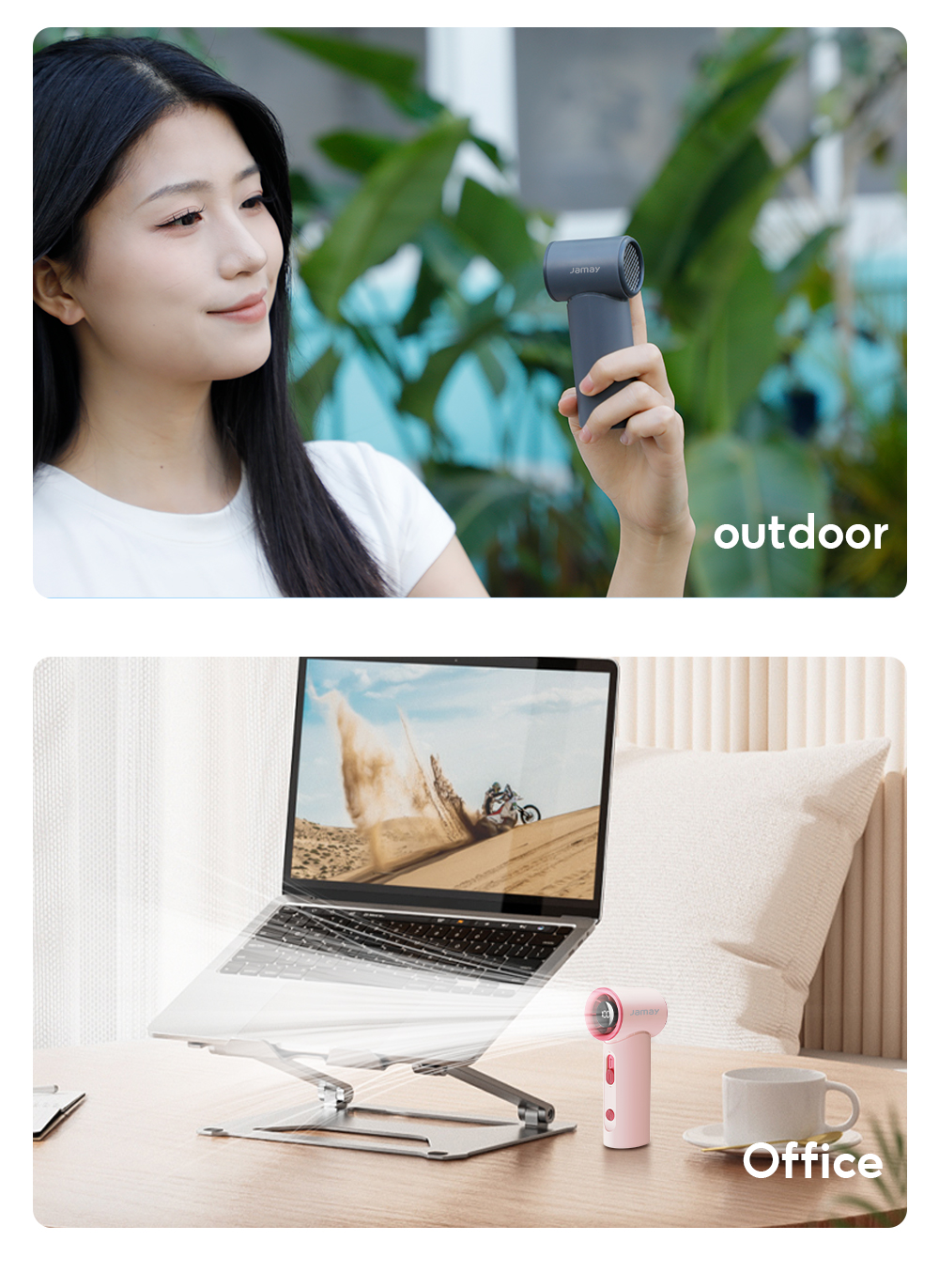 【Free Gift】JAMAY Fan Portable 3000mAh Battery High Speed kipas Mini Fan ...