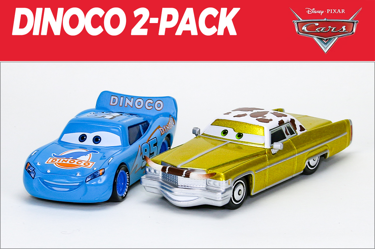 2-Pack Mattel Disney Pixar Cars Tex Dinoco Lightning McQueen 1:55 ...