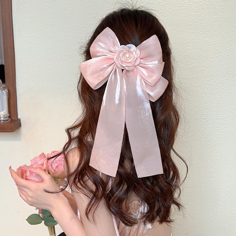Mermaid Ji Blue Hairpin Fine Flash Big Bow Hairpin Classy Top Clip Hair ...