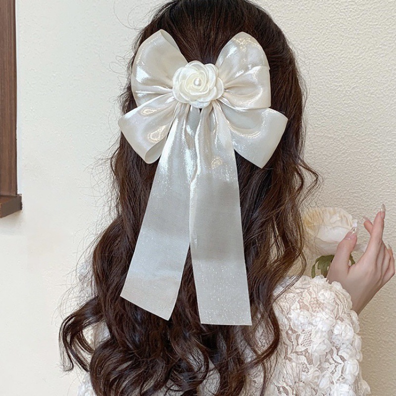 Mermaid Ji Blue Hairpin Fine Flash Big Bow Hairpin Classy Top Clip Hair ...