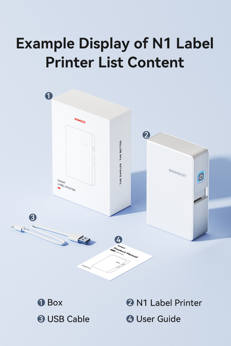 Niimbot N1(B18) Label Printer Heat Transfer Smart Bluetooth Label Maker ...