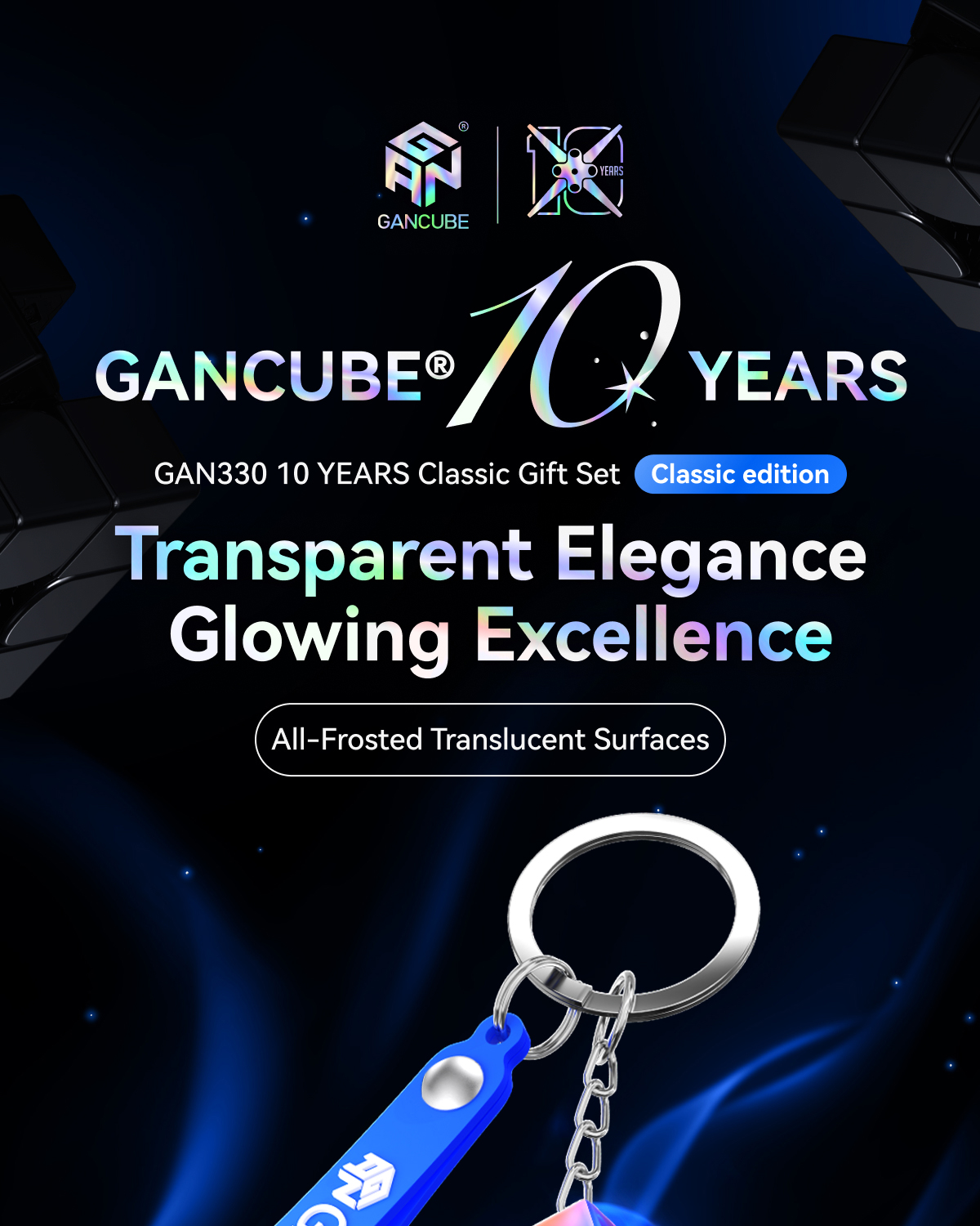 Gan Cube 330 Cube Key Ring 3X3 Speed Keychains Mini Toys Gift (Standard ...