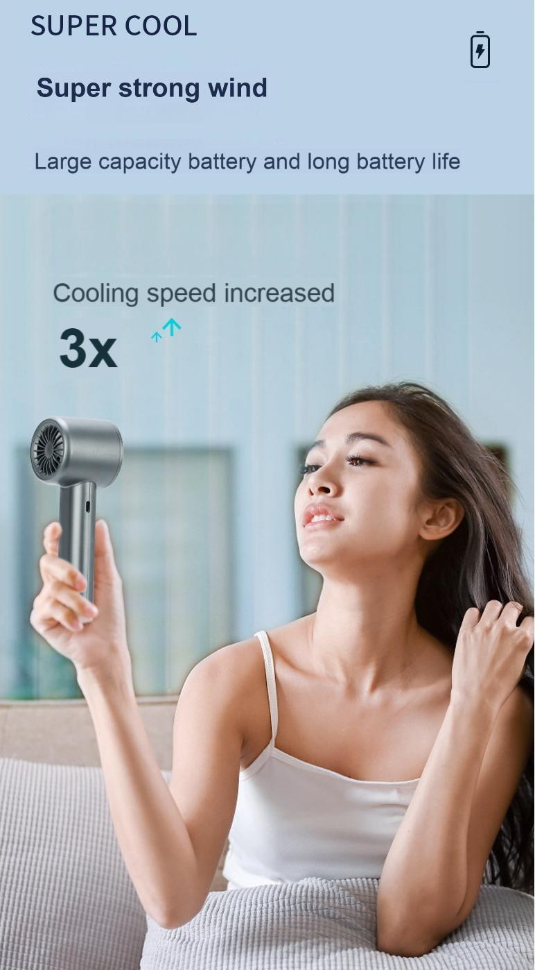Handheld Fan Turbo Strong Wind High Speed Mini Fan Large Battery ...