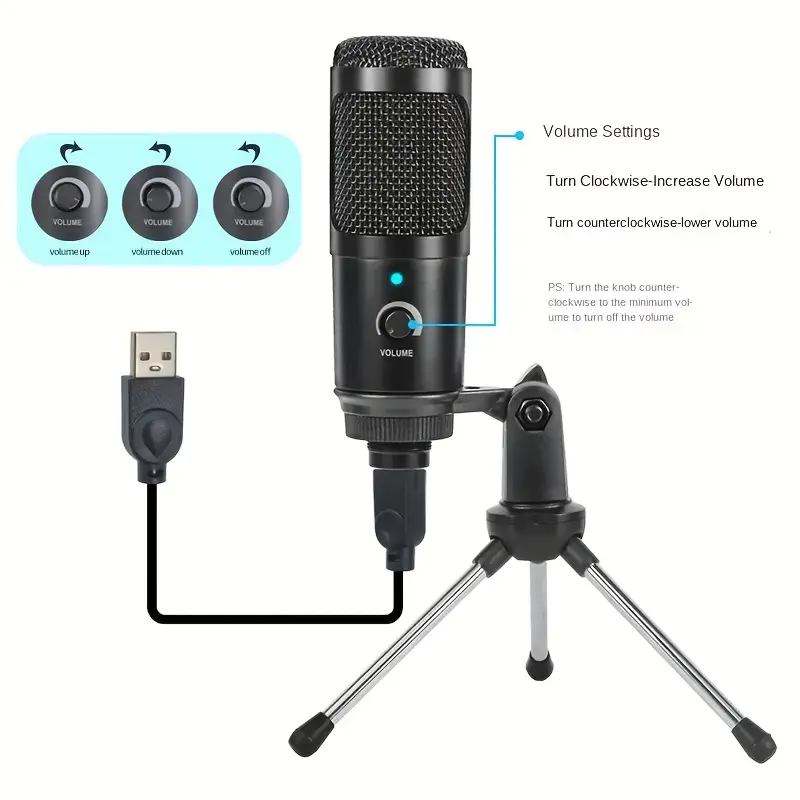 USB Condenser Microphone for Computer Recording Live Karaoke Desktop ...