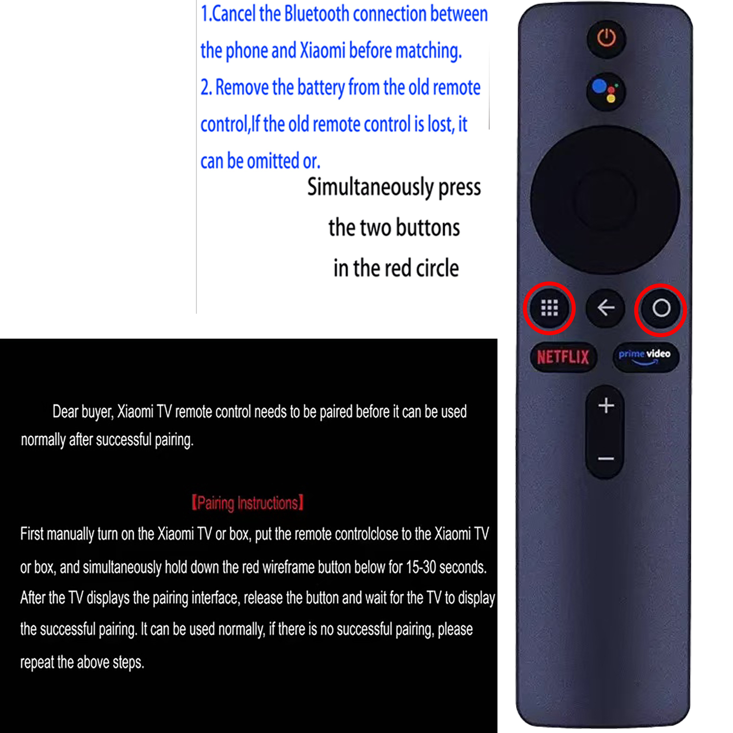 New Bluetooth Voice Remote Control compatible with Xiaomi Mi TV Stick ...