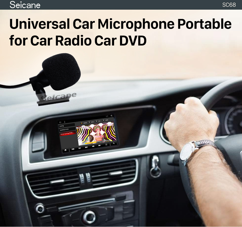 Seicane Universal Car Microphone with Noise Cancelling, 3.5mm Aux for ...