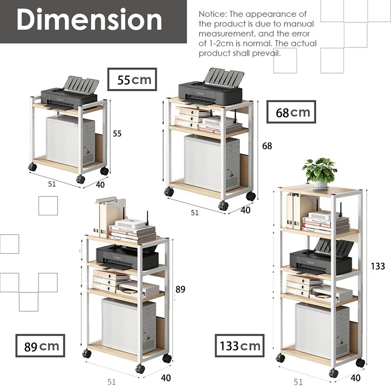Removable Printer Rack Office 2/3 Layer Storage Rack Multifunctional ...