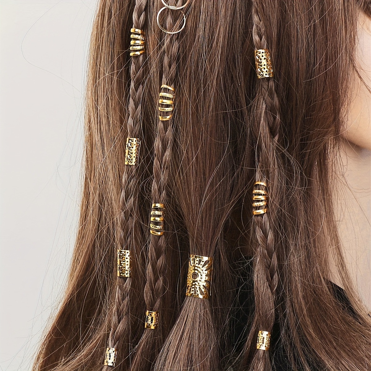 Hot 40PCS Metal Hollow Hair Rings for Dreadlocks - Braiding Extension ...