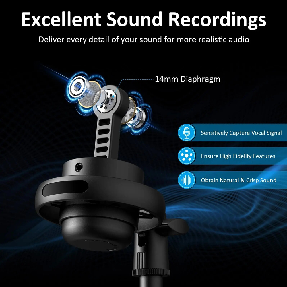 ME6S RGB USB Microphone MIC Gaming Condenser Microphone for PC ...