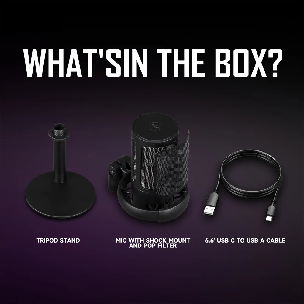 ME6S RGB USB Microphone MIC Gaming Condenser Microphone for PC ...