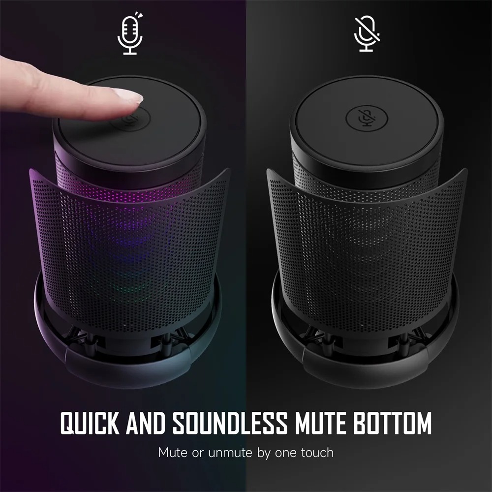 ME6S RGB USB Microphone MIC Gaming Condenser Microphone for PC ...