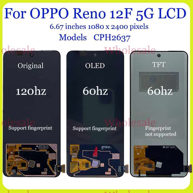 Original AMOLED For OPPO Reno 12F 4G 5G LCD Display Touch Screen ...