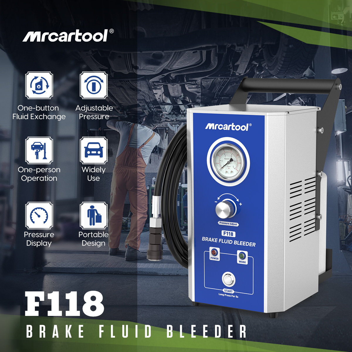 2 Years Warranty MRCARTOOL F118 Car Pulsating Portable Brake Oil ...
