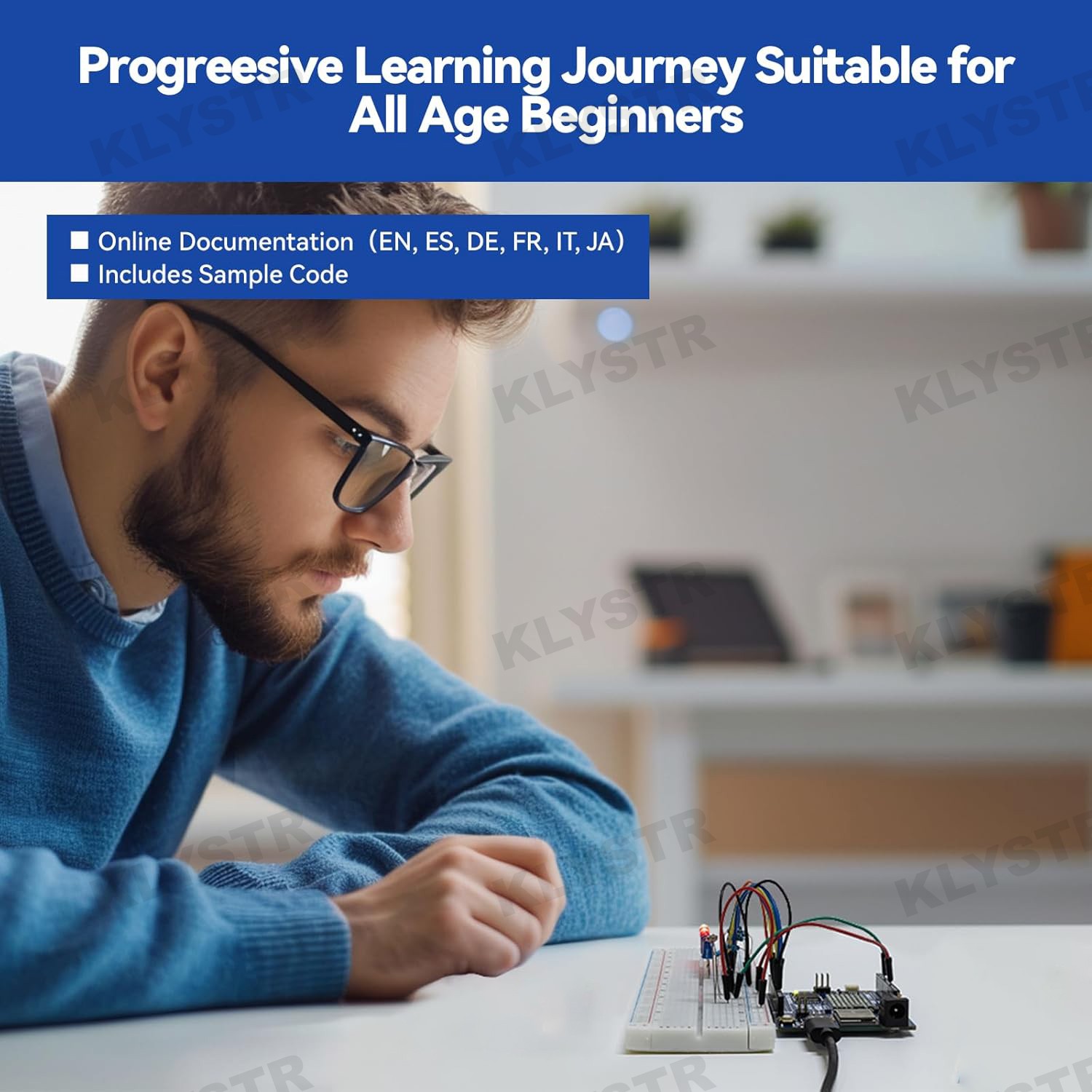 KLYSTR Basic Starter Kit For Arduino Uno R3 With Tutorial Code ...