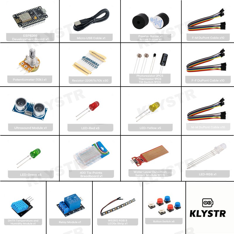 KLYSTR NodeMcu ESP8266 WiFi Development Board Starter Kit for IoT ...