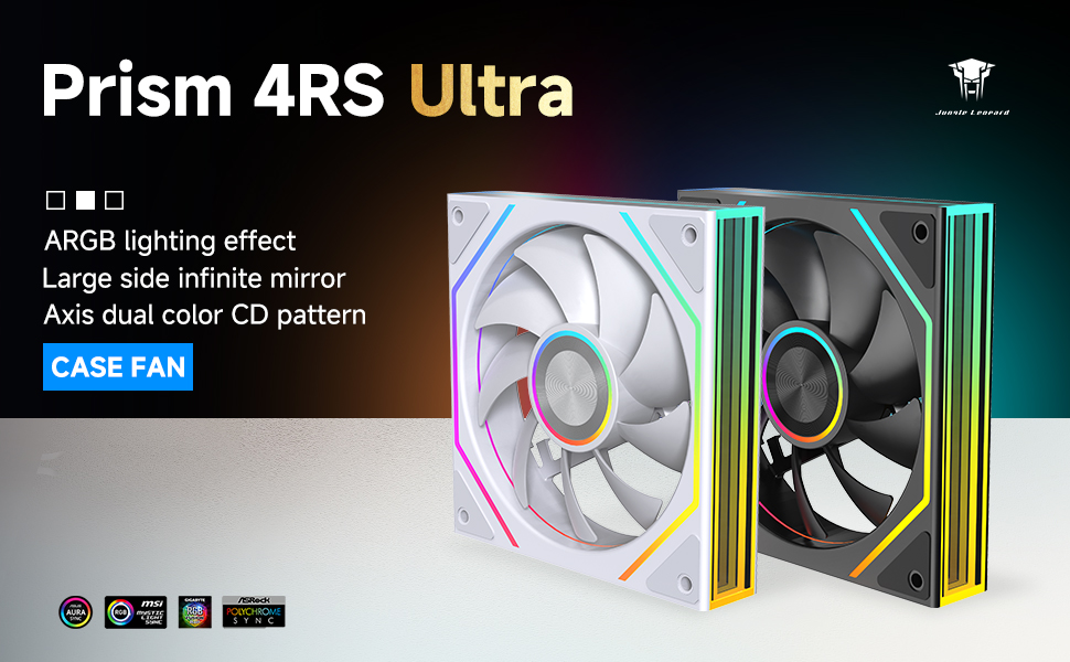 Jungle Leopard Prism 4RS Ultra ARGB CPU Fan 120mm Black / White PC ...