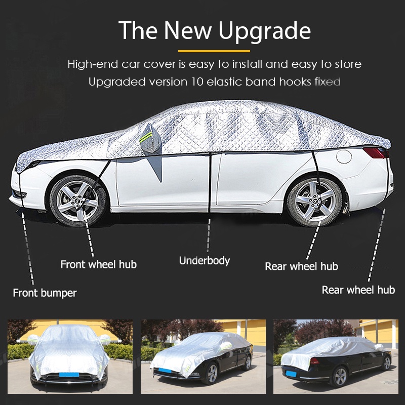 300% thicker half car cover For Sedan SUV Pickups UV Protection ...