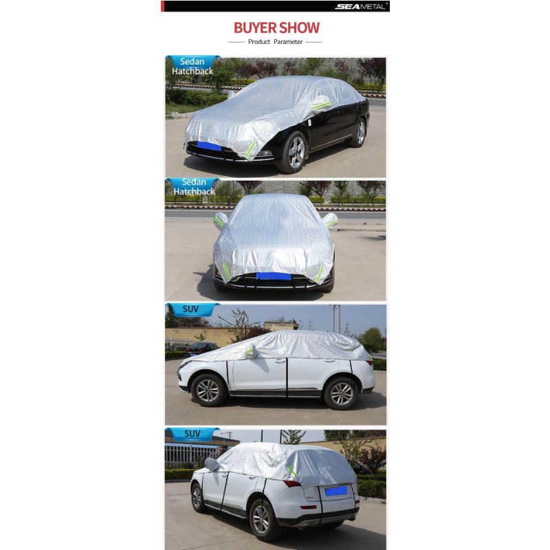 300% thicker half car cover For Sedan SUV Pickups UV Protection ...