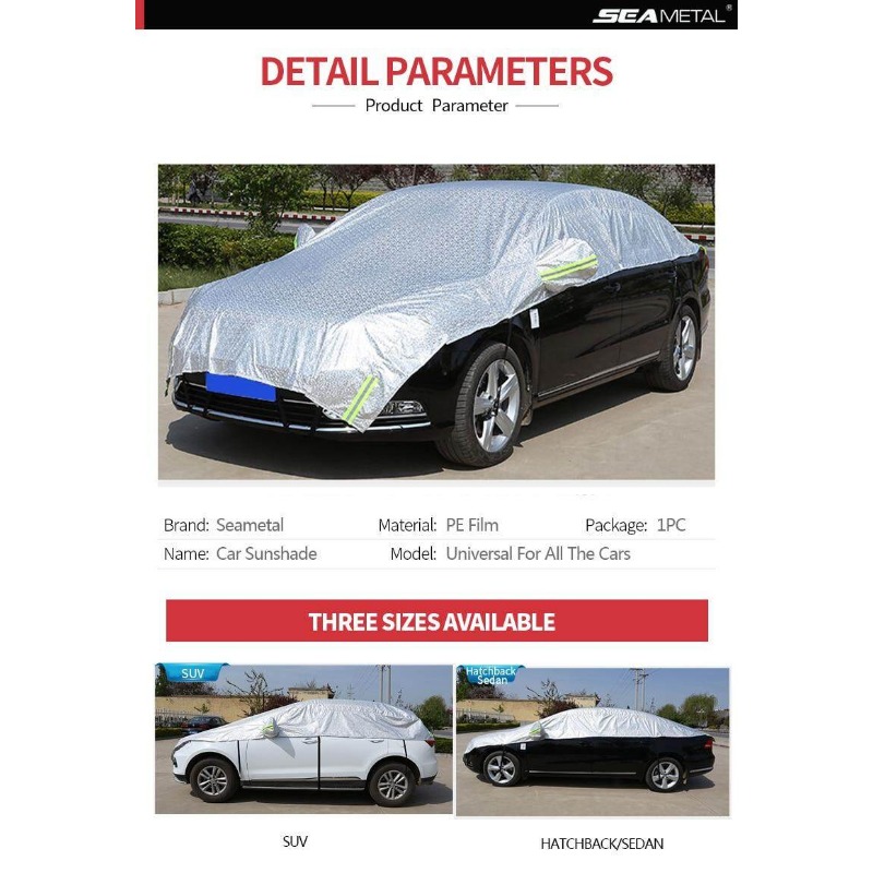 300% thicker half car cover For Sedan SUV Pickups UV Protection ...