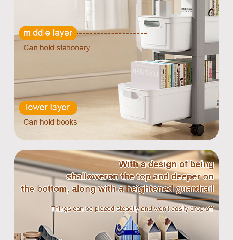 Moving rack Bookshelf with Wheels Desktop storage Bookshelf Office ...