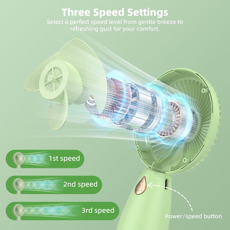 GOOJODOQ Mini Fan Portable Rechargeable LED Ambient Light for School ...