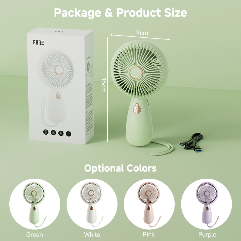 GOOJODOQ Mini Fan Portable Rechargeable LED Ambient Light for School ...