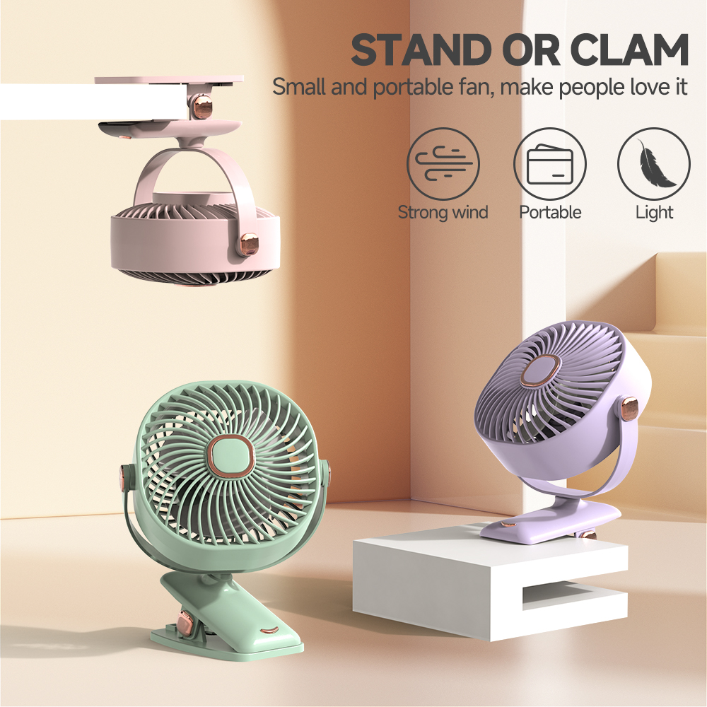 GOOJODOQ 500mAh Desktop Fan Mini Portable 360-Degree Adjustable ...