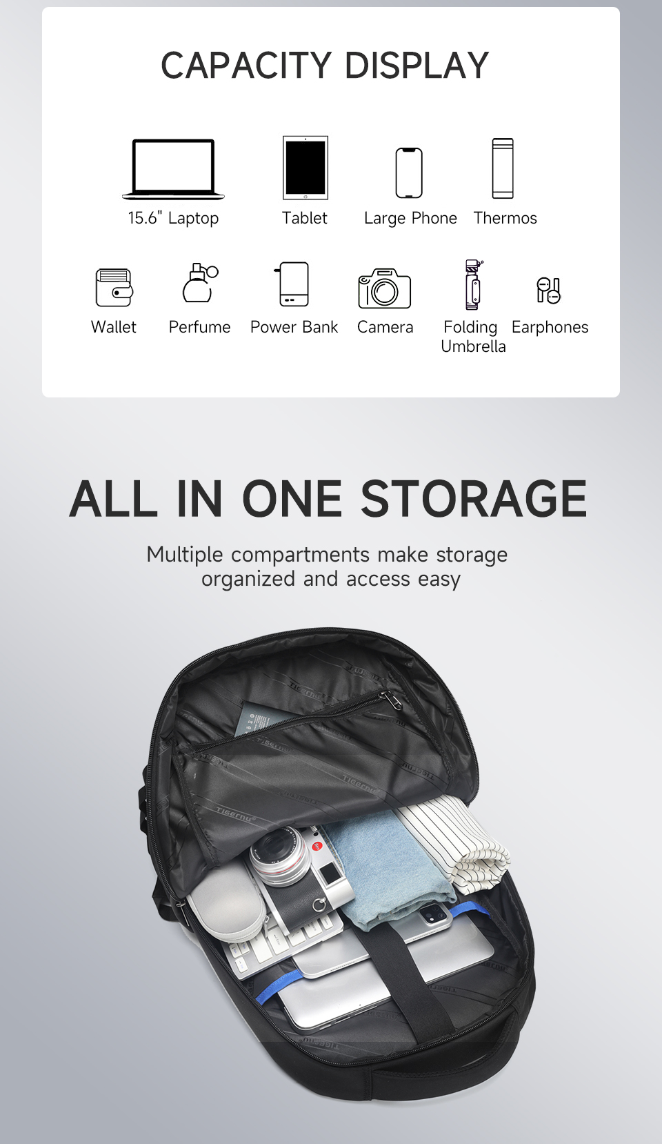 Tigernu 9882 23L Light Weight Travel Backpack Unisex Student Waterproof ...
