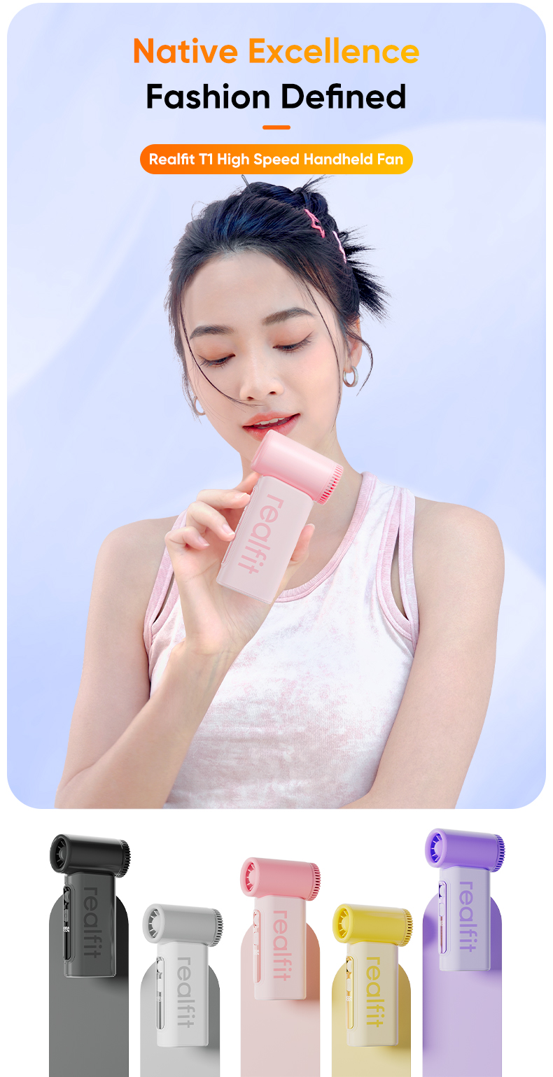 Realfit T1 Turbo Fan Mini Portable With 199 Levels Wind Speeds ...