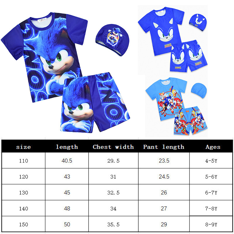 Gaming Mine_craft Sonic Pikachu Super Mario Swimsuit for Kids Boy ...