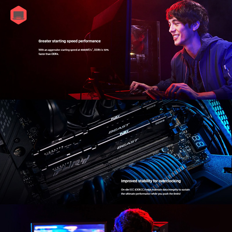 Cybermax Fury Beast DDR5 RAM Desktop 8GB 16GB 4800MT/S 5600MT/S PC ...