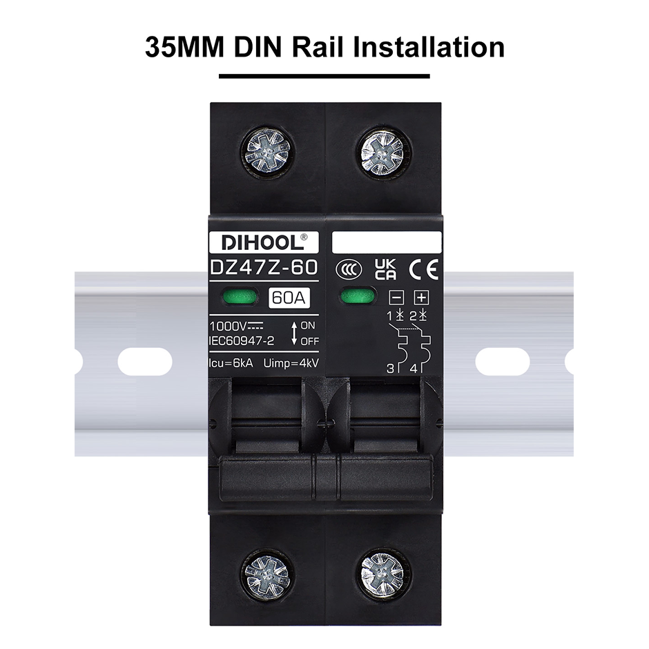 DIHOOL Solar DC Circuit Breaker DC1000V MCB 10A 20A 30A 40A 50A 60A 80A ...