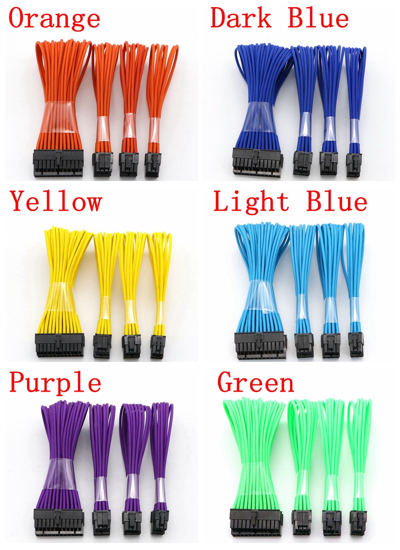 ATX 24Pin, CPU 4+4Pin, GPU 6+2Pin Power Extension Cable kit. | Shopee ...