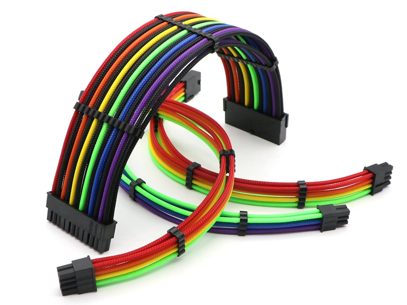 180 Degree ATX 24Pin, CPU 8Pin, GPU 6+2Pin, GPU 6Pin Power Extension ...