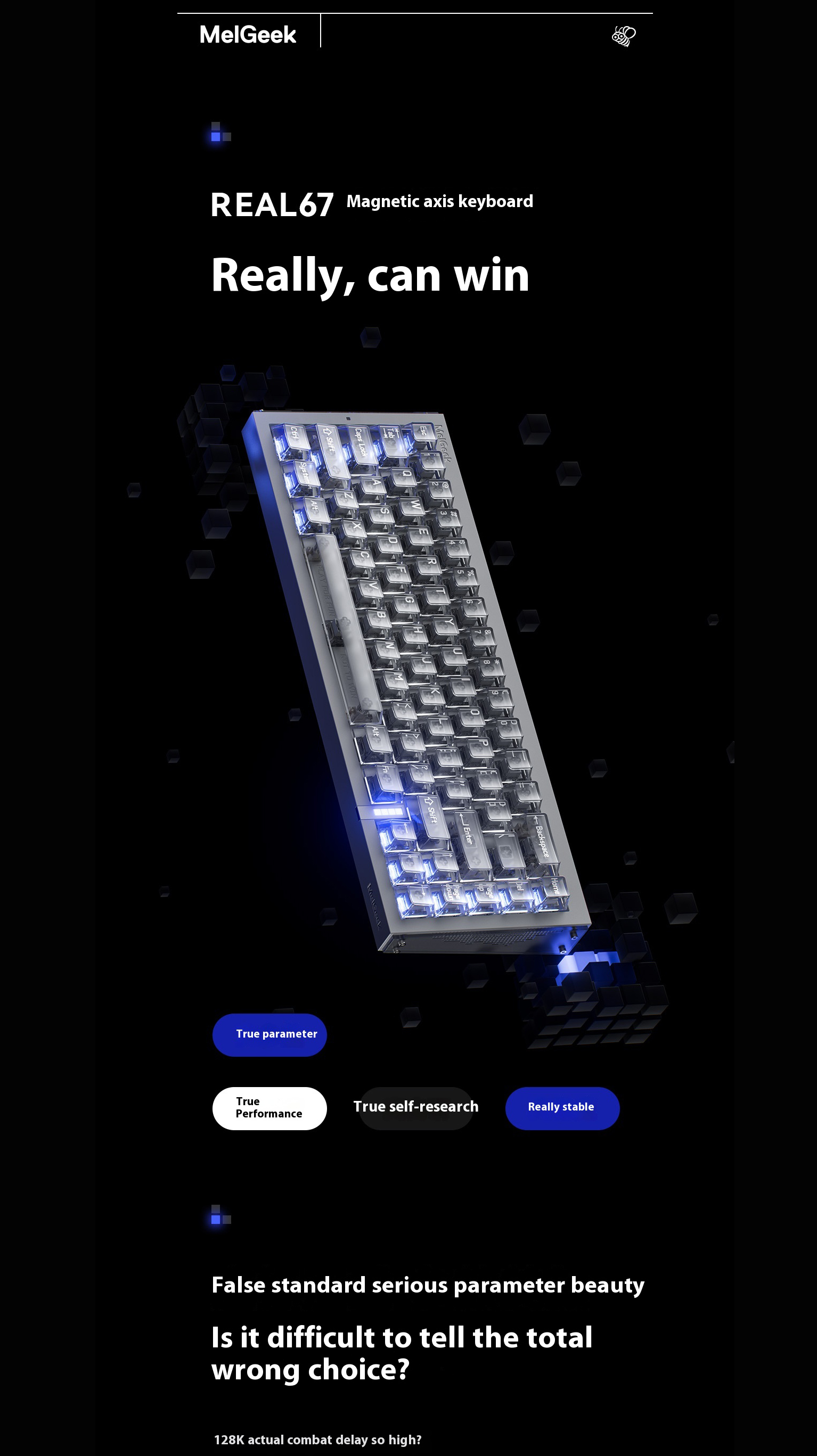 MelGeek REAL67 Magnetic Wired Keyboard 65% Hot swappable RGB GASKET RT0.01 Custom Gaming ...