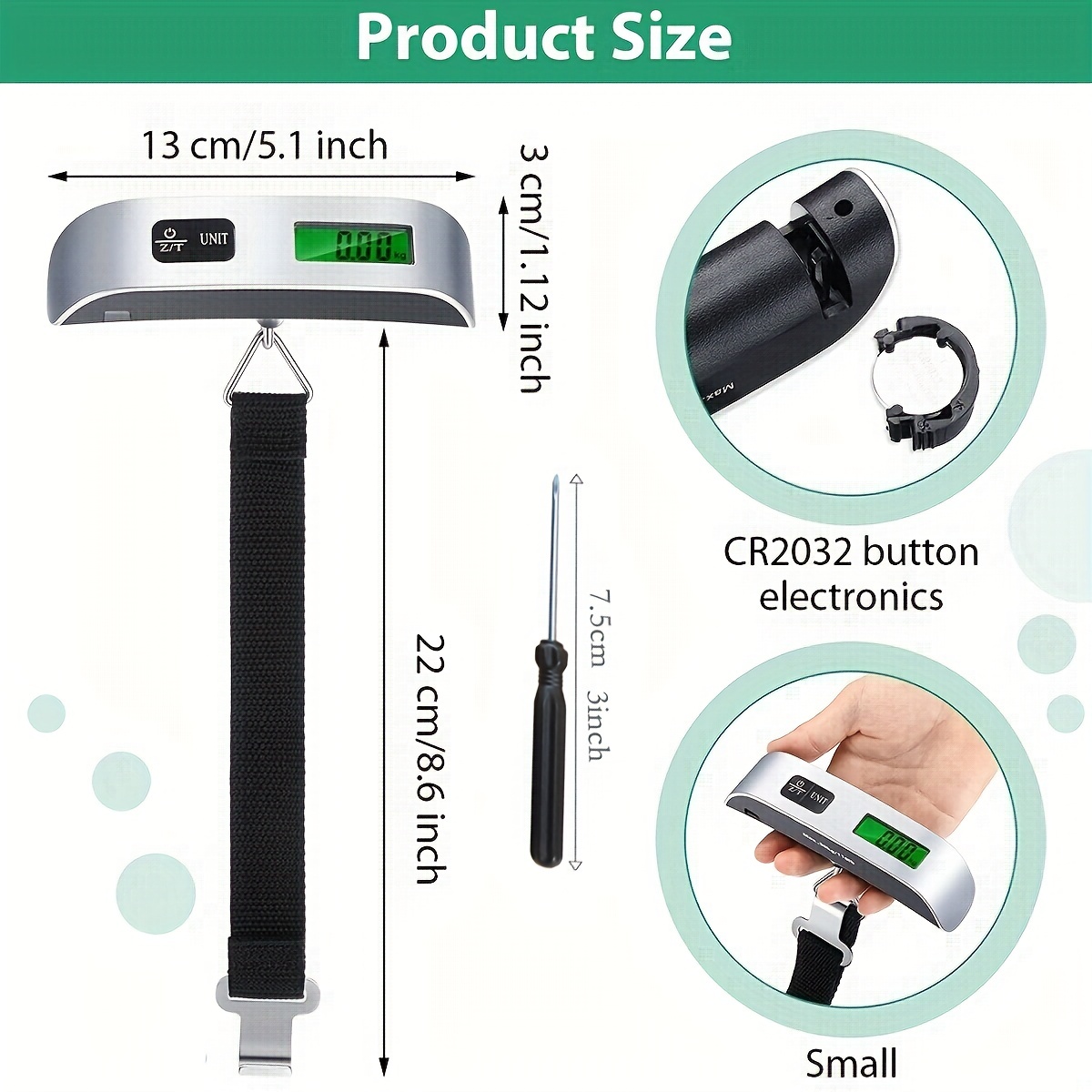 Digital Luggage Scale for Travel – Handheld Suitcase Weight Monitor ...