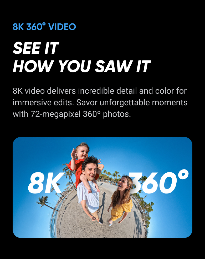 Insta360 X5 - Waterproof 8K 360° Camera, Leading Low Light, Invisible ...